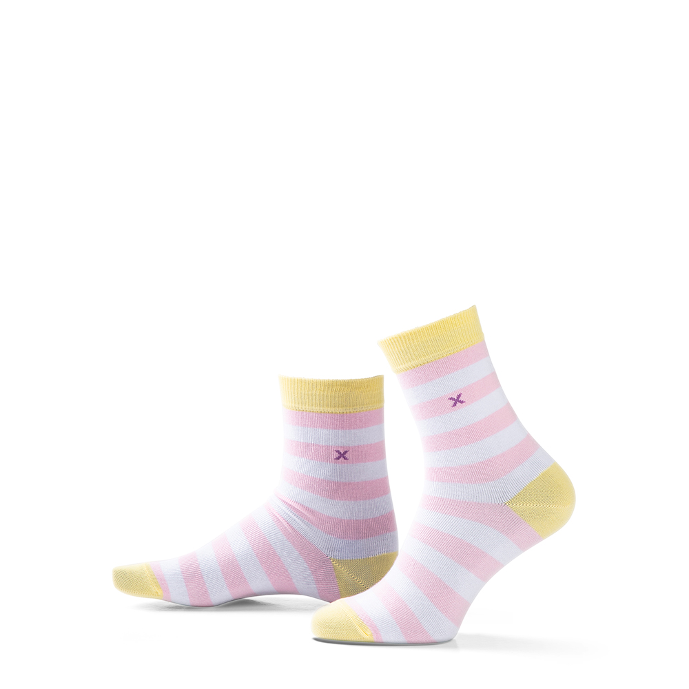 Trend sokken - stripes - medium - katoen - candy pink - 37- 41 - SOXS.co NL