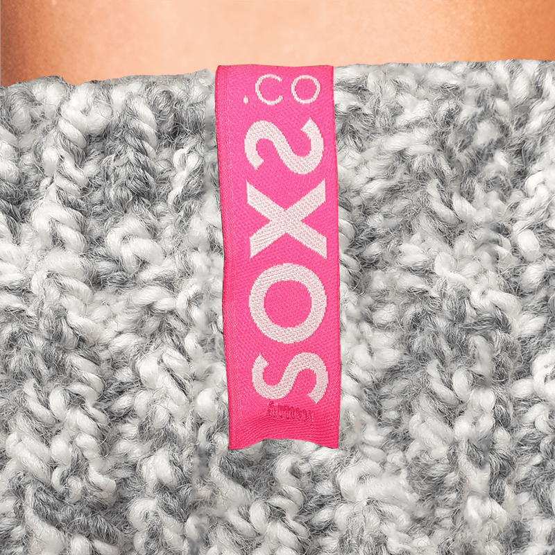 SOXS duo Grey Wool socks with Bubblegum & Jet Black Label | SOXS.co